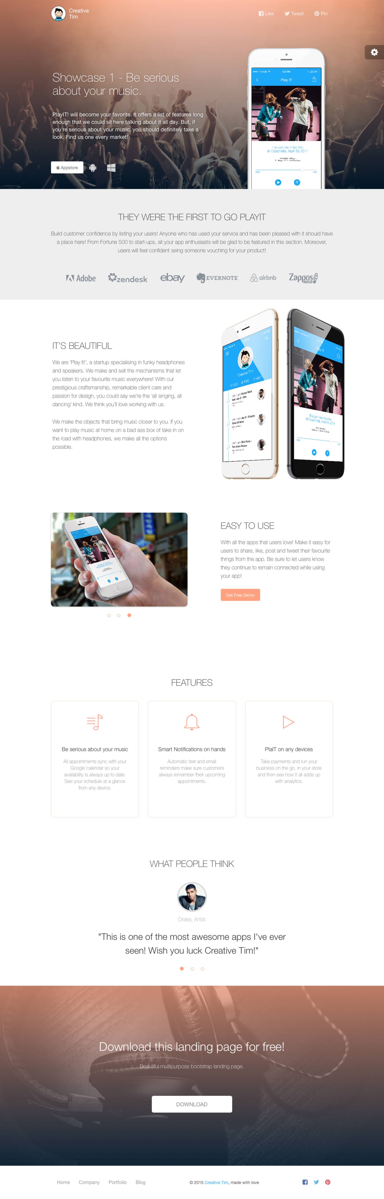 » Awesome landing page - Design Resources Download