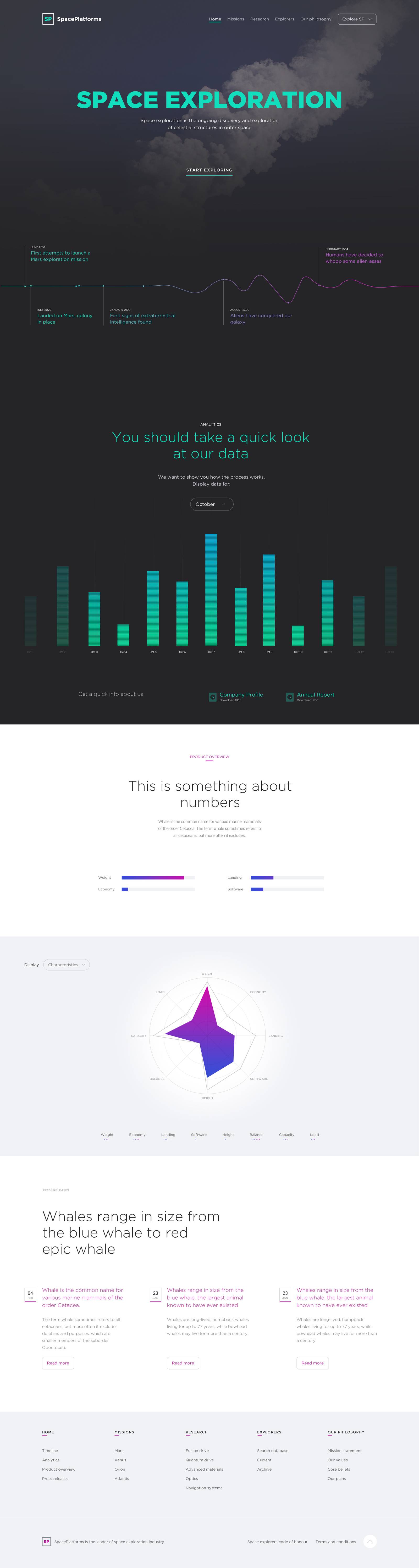 » Space Exploration Web - Design Resources Download